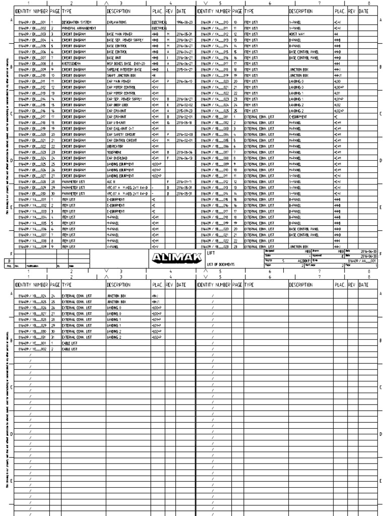 Alimak Electrical Drawings 816409.Dxf - D - Cust | PDF