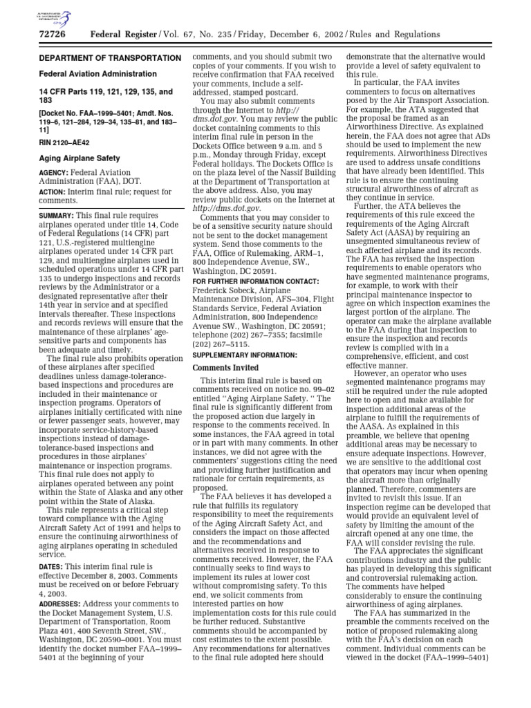 Federal Register / Vol. 67, No. 235 / Friday, December 6, 2002 / Rules ...