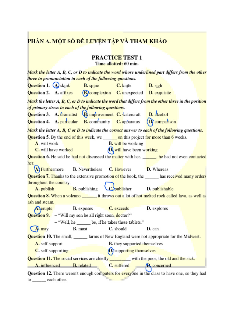 Practice Test 1 | PDF | Organic Foods | Pesticide
