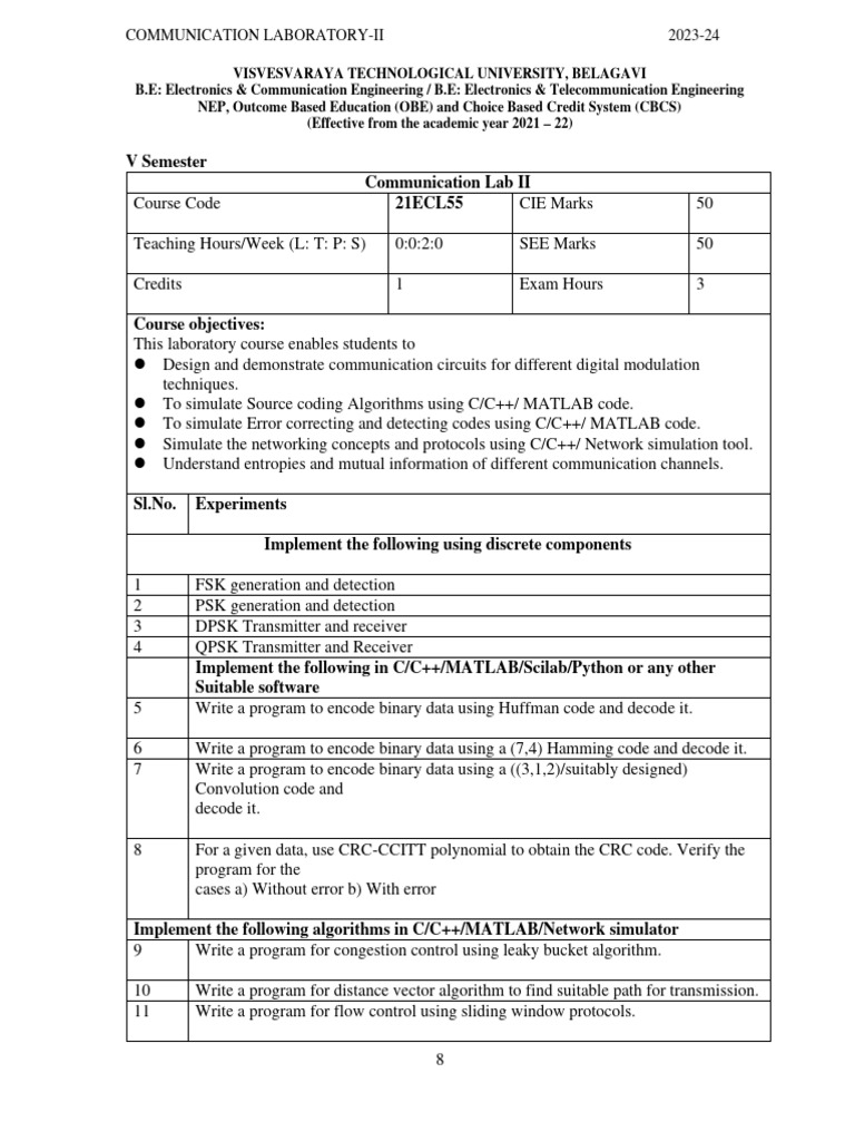 Com Lab-2 Jvit JBK Manual | PDF | Modulation | Computer Network