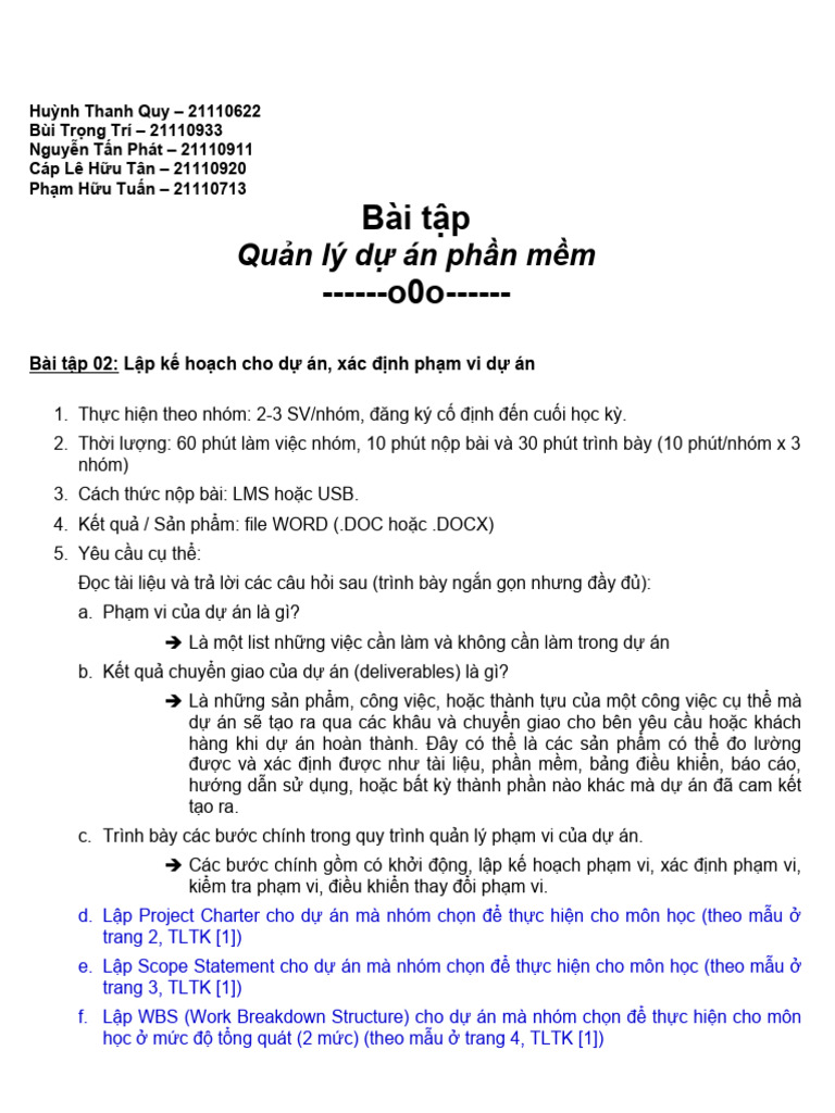 Nhom01 BT02 ScopeManagement | PDF