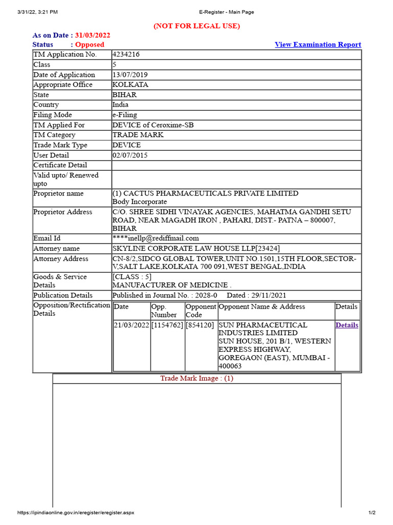Trademark Opposition for Ceroxime-SB | PDF | Trademark | Computing