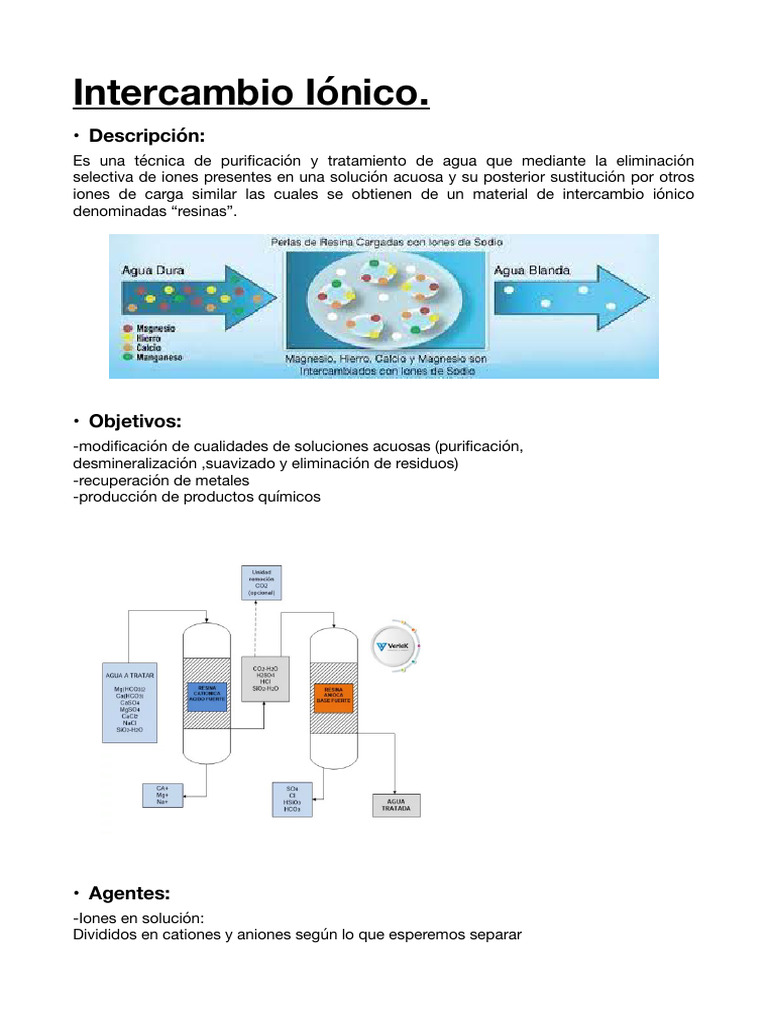 Intercambio Iónico | PDF | Intercambio iónico | Enlace iónico