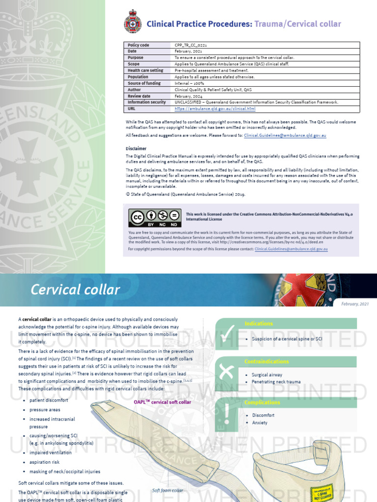 CPP_Cervical collar | PDF | Spinal Cord Injury | Clinical Medicine