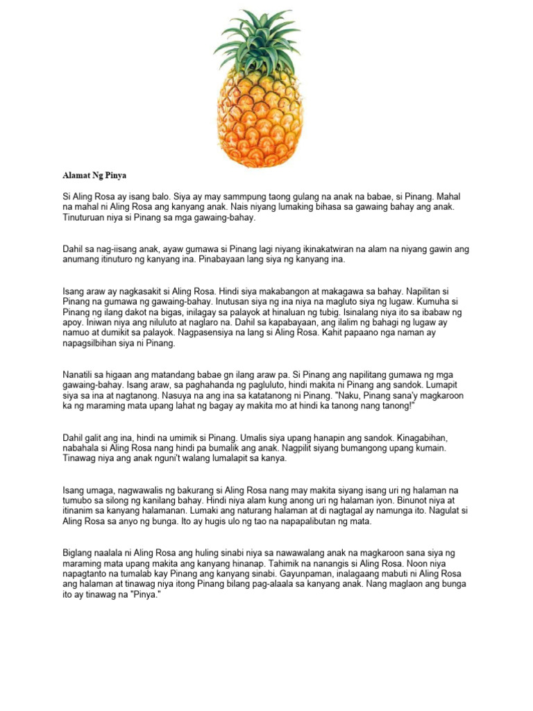 Alamat NG Pinya | PDF