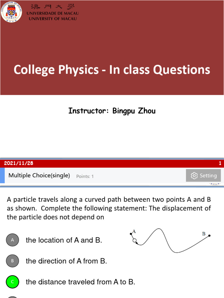 In-Class Questions For Review | PDF | Buoyancy | Force