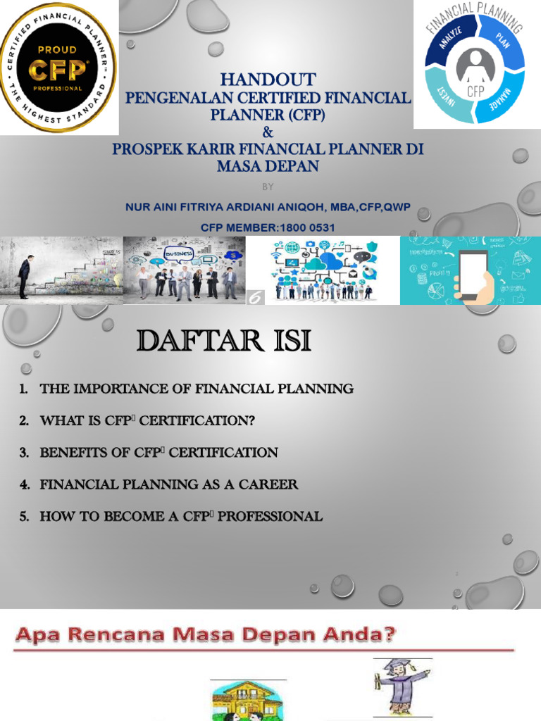 Handout Pengenalan Certified Financil Planner CFP Prospek Karir ...