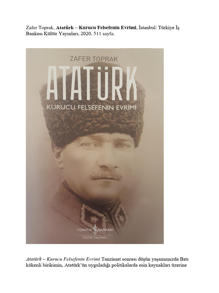 Zafer Toprak Ataturk Kurucu Felsefenin E | PDF