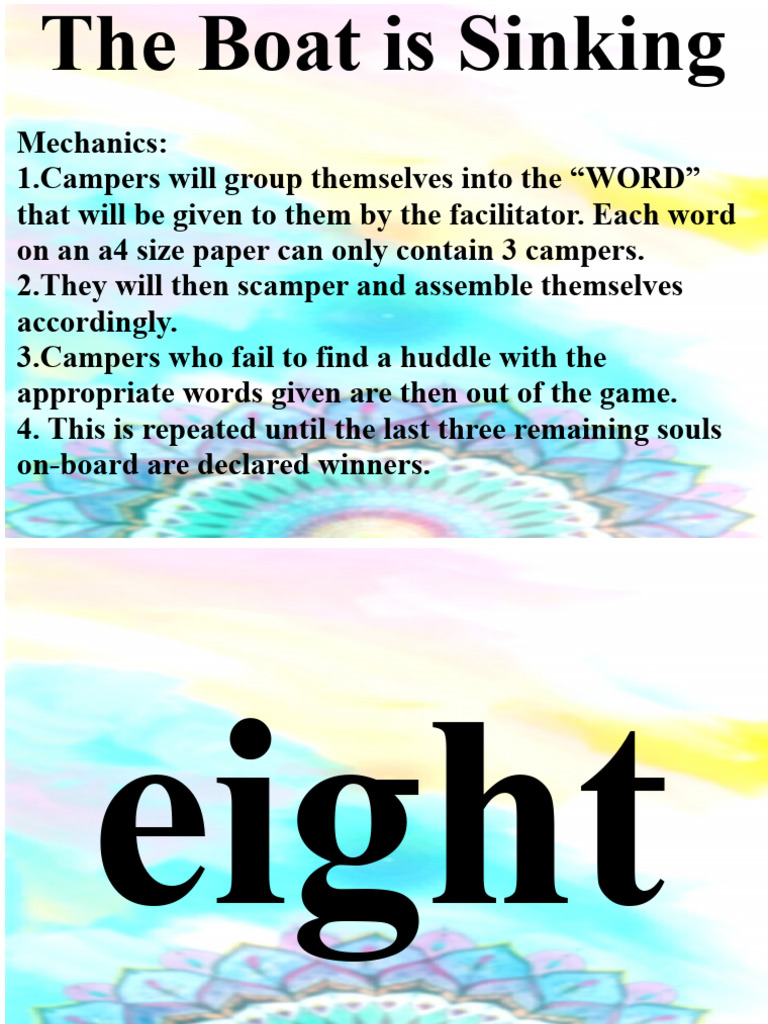Team-Building Game: The Boat is Sinking | PDF