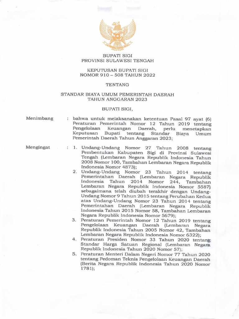 Perbup Sbu 2023 | PDF