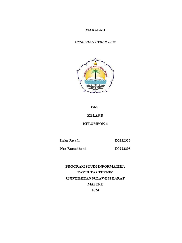 Etika dan Cyber Law di Indonesia | PDF