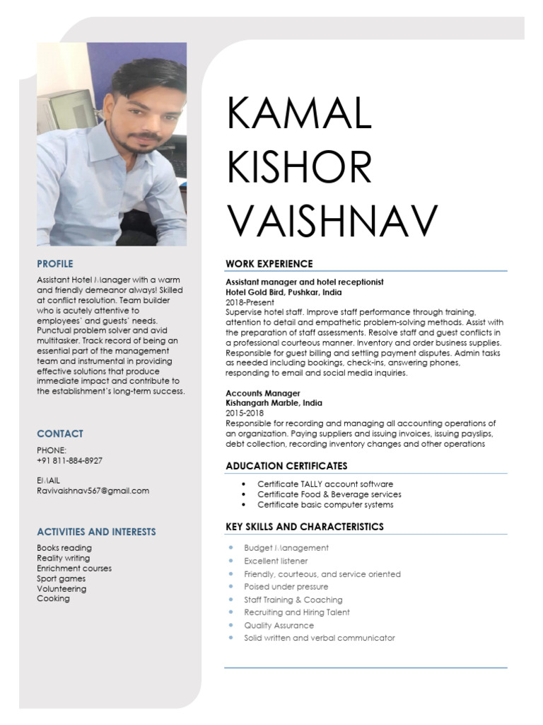 CV Kamal Kishor Vaishnav - Resume | PDF