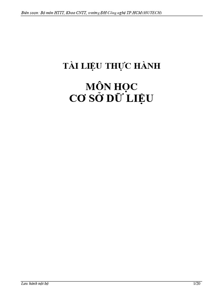 Bai Tap Thuc Hanh CSDL | PDF