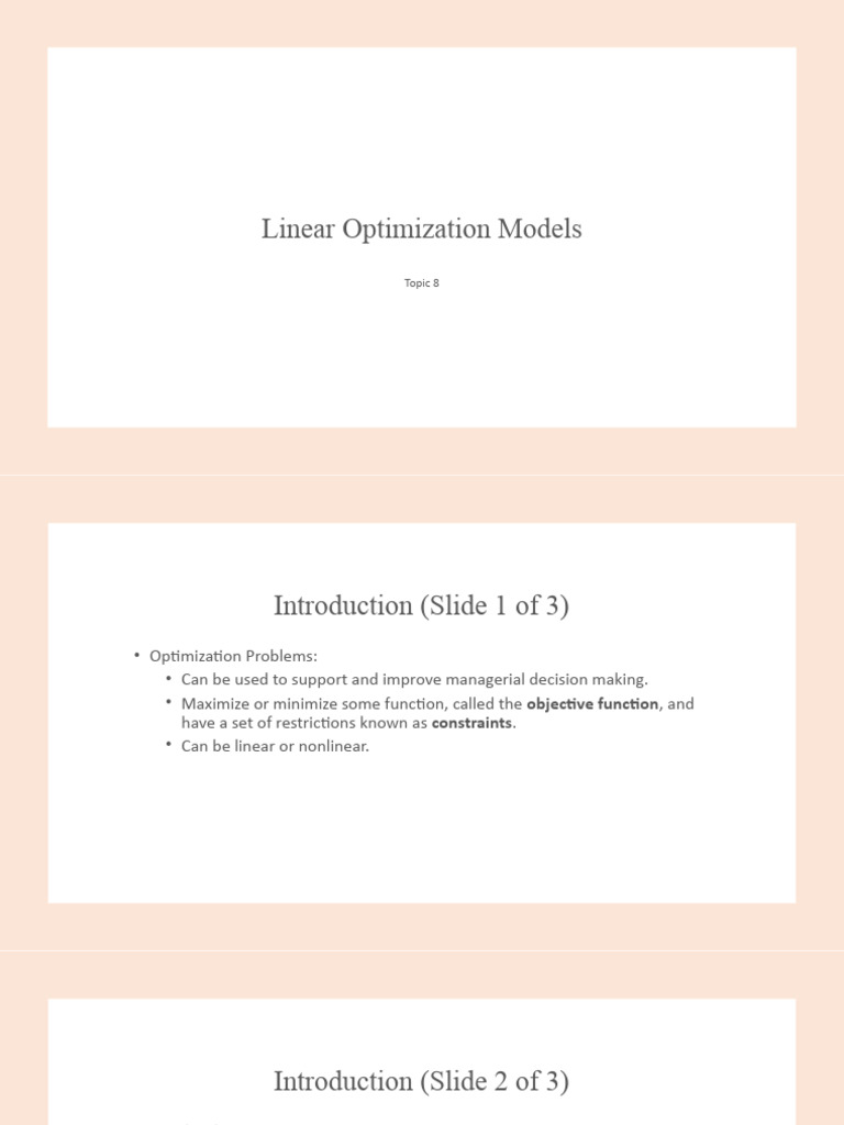 Topic 8 | PDF | Mathematical Optimization | Linear Programming