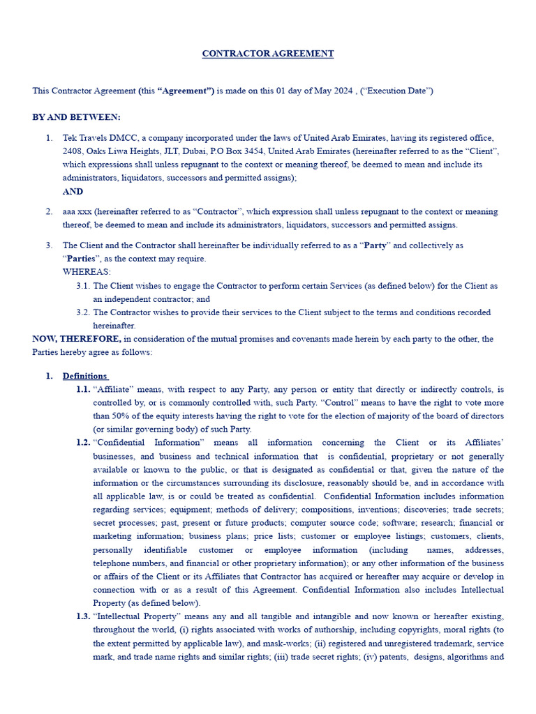 Contract 27 | PDF | Confidentiality | Employment