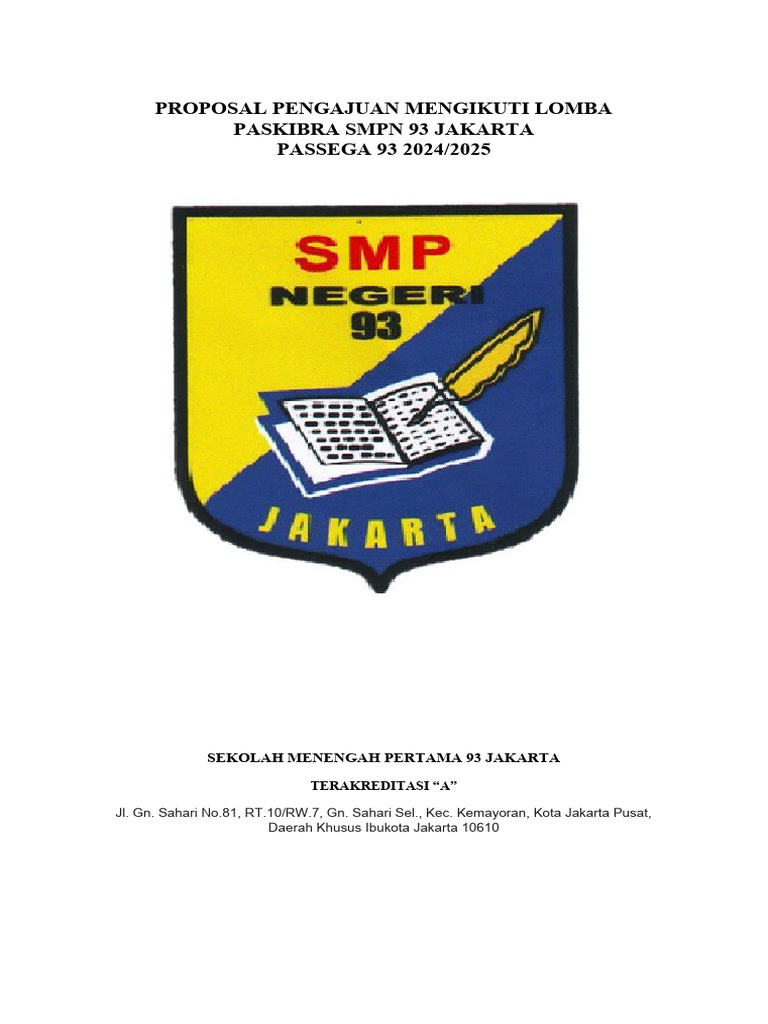 Proposal Lomba Paskibra SMPN 93 Jakarta | PDF