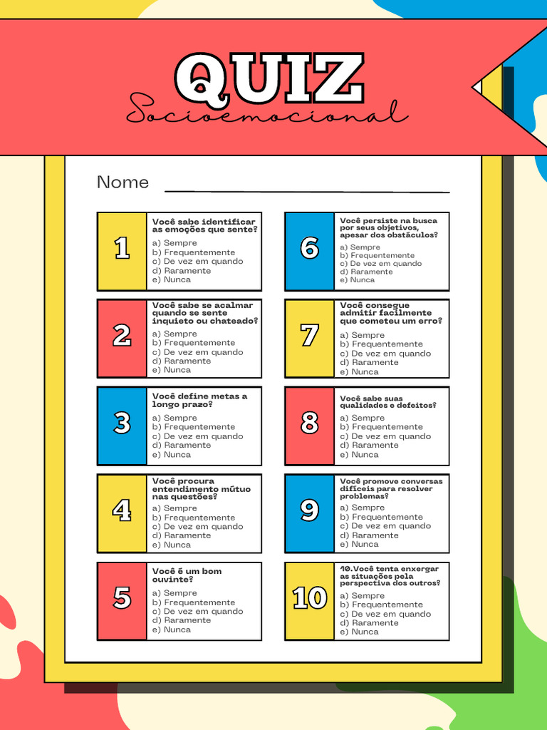 Student Quiz Answer Worksheet in Colorful Fun Style - 20240430 - 165601 ...