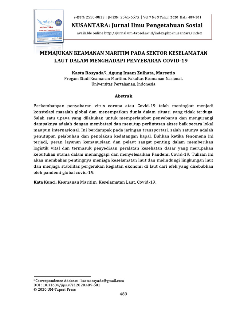 Publikasi Jurnal Kasta Rosyada (Sinta 4 Dan Sinta 2) | PDF