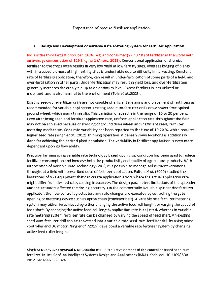 Importance of Precise Fertiliser Application | PDF | Soil | Fertilizer