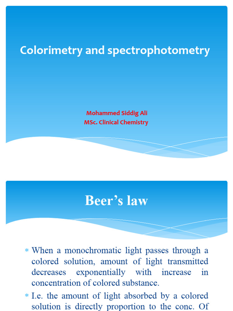 Colorimeter and Spectrophotometer | PDF | Spectrophotometry ...