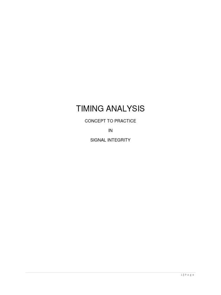 Timing Analysis - Concept To Practice in Signal Integrity | PDF | Parameter (Computer ...