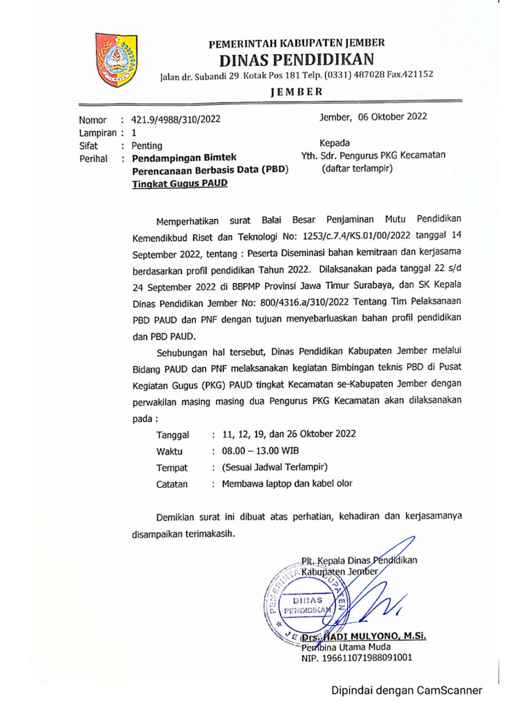 Pendampingan BIMTEK PBD | PDF