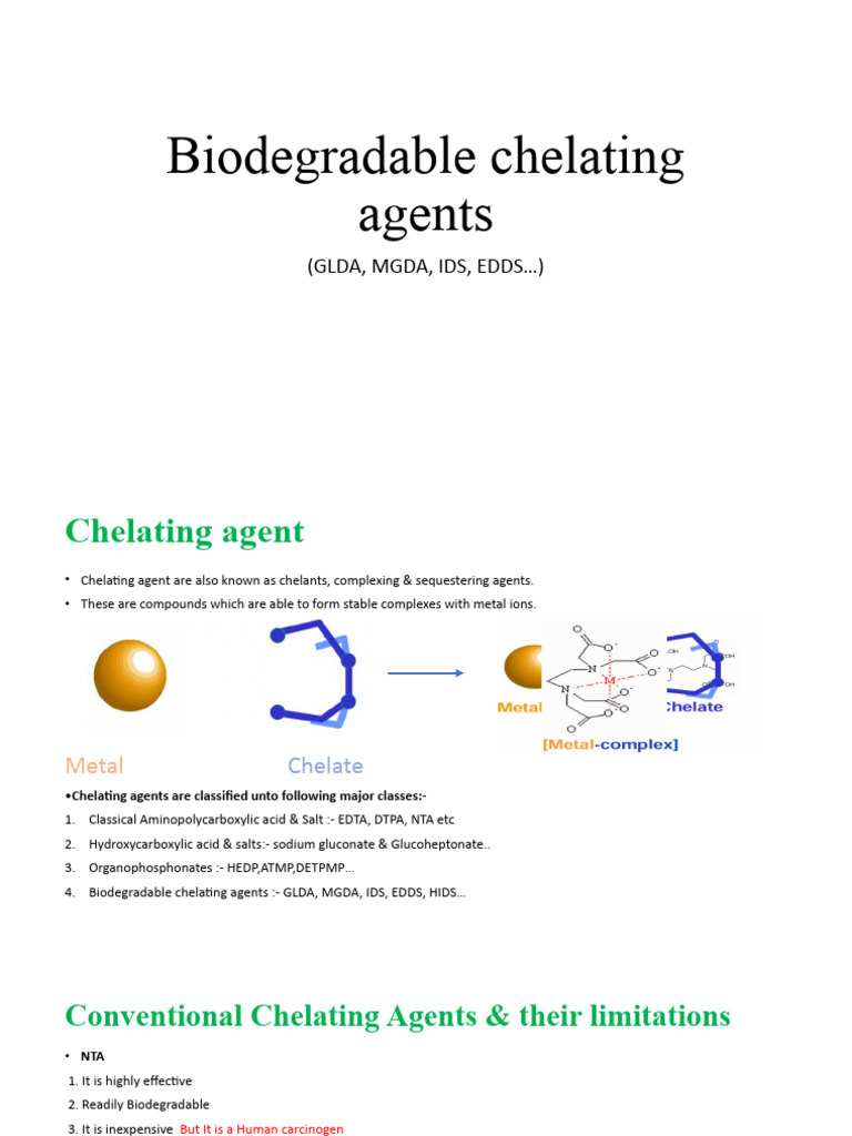 Biodegradable Chelating Agents | PDF | Chelation ...