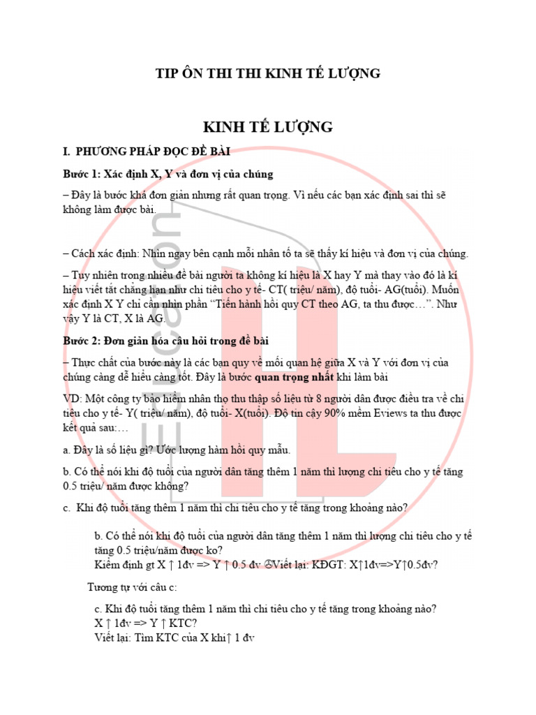 TIP ÔN THI, KTL | PDF