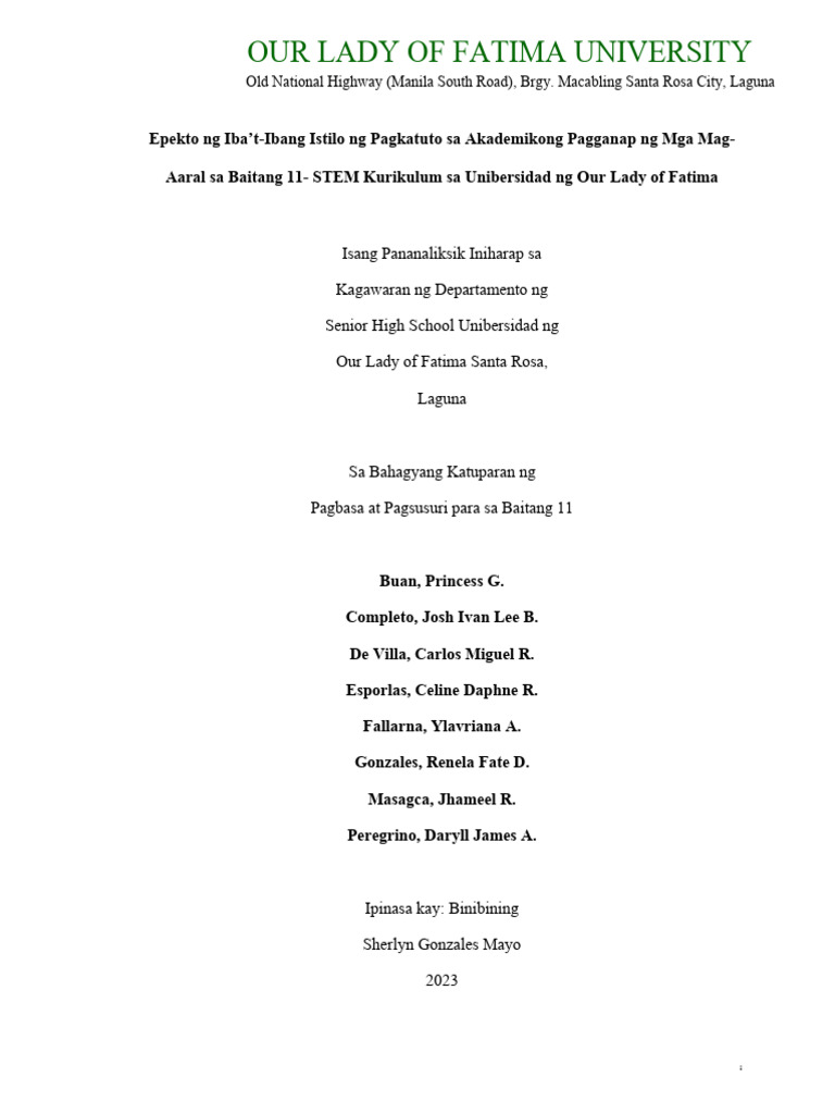 Formal Format PR1 | PDF