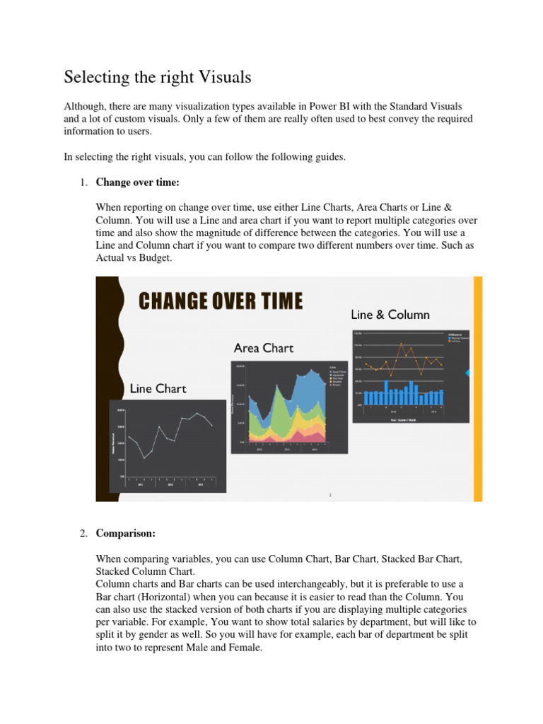 Selecting the right Visuals | PDF | Pie Chart | Chart