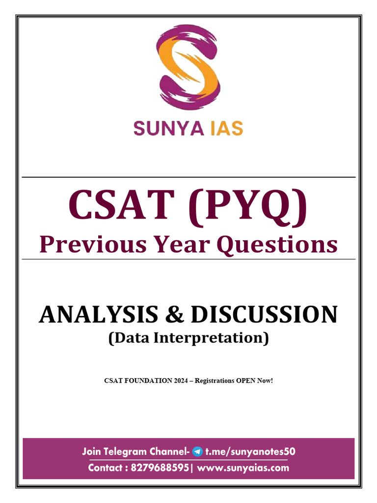 CSAT PYQs - DATA INTERPRETATION - Sunya IAS | PDF | Taxes | Population Growth