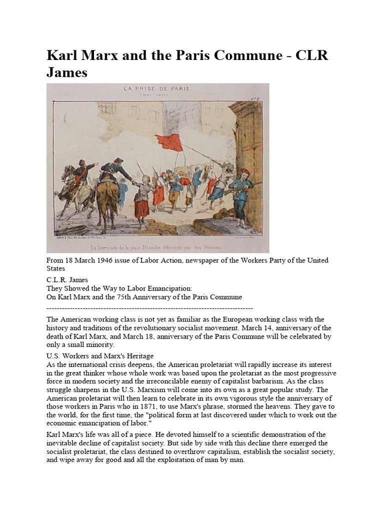 Karl Marx and the Paris Commune - CLR James | PDF | Karl Marx | Marxism