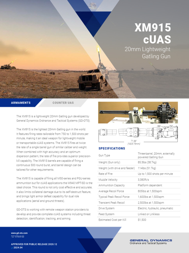 20mm-XM915-cUAS | PDF | Gun | Gun Barrel