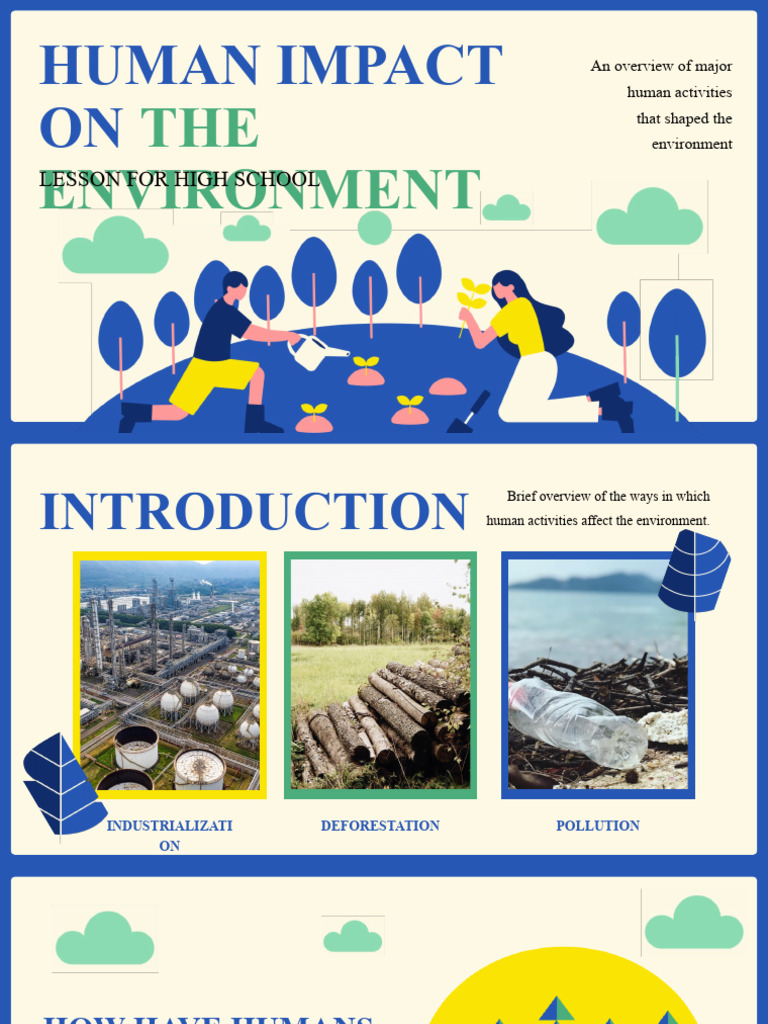 Modern Illustrative Human Impact On The Environment Lesson For High ...