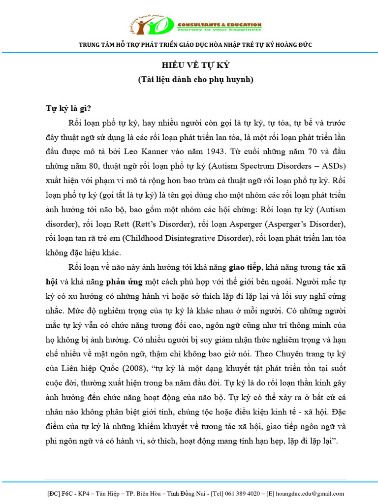 Hieu Ve Tu Ky - Tai Lieu Cho Phu Huynh | PDF