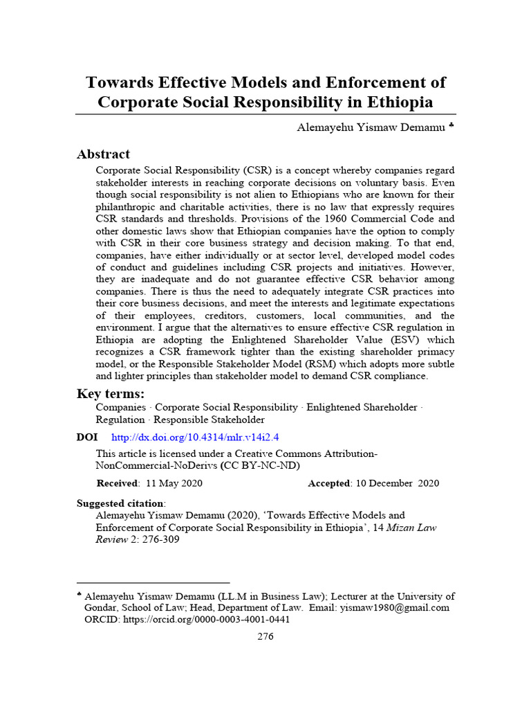 Towards Effective Models and Enforcement of Corpor | PDF | Corporate ...