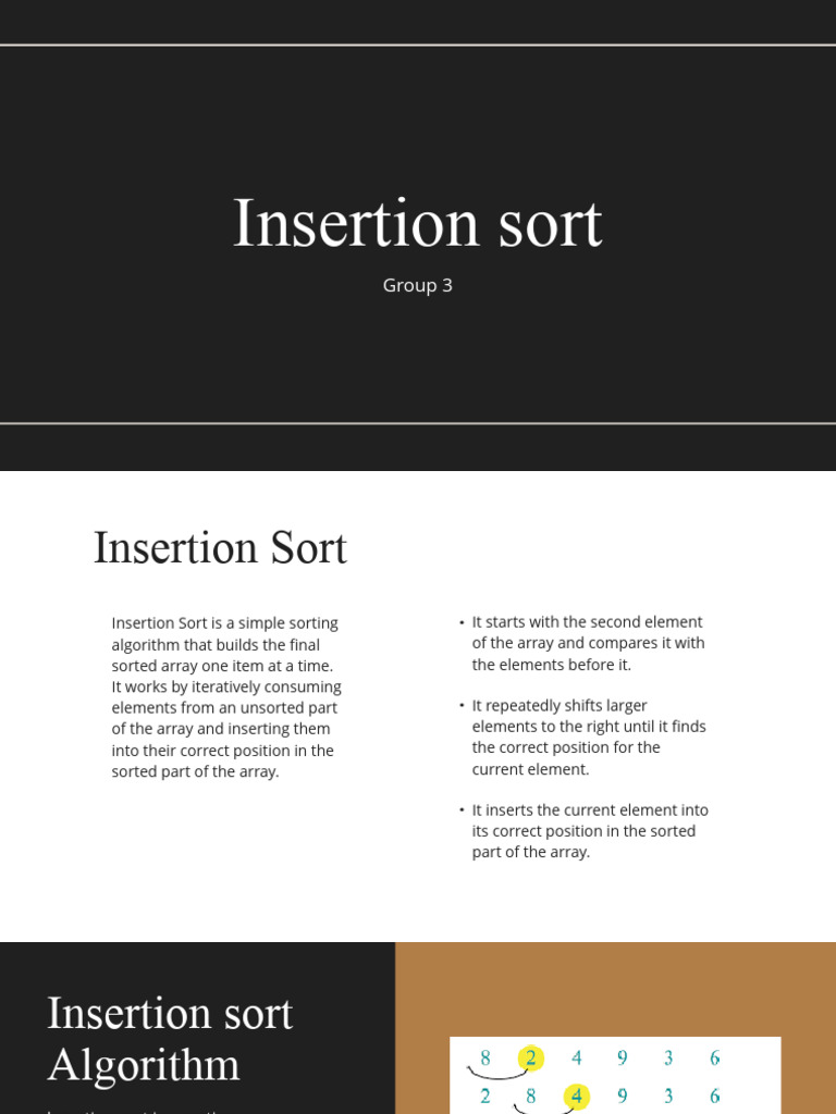 Group 3 Insertion Sort | PDF | Algorithms | Algorithms And Data Structures Group 3 Insertion Sort | PDF | Algorithms | Algorithms And Data Structures