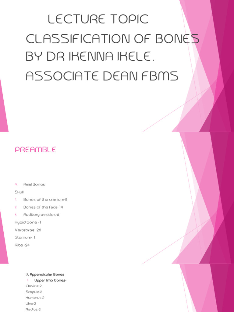 Lecture On Classification of Bones | PDF | Bone | Skeleton