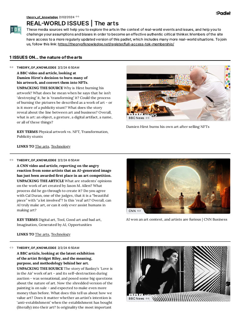 REAL-WORLD ISSUES - The Arts | PDF | Epistemology | Translations