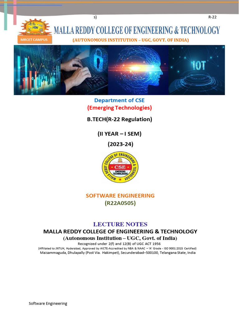 B.TECH (R-22 Regulation) (Ii Year - I Sem) (2023-24) : Department of CSE | PDF | Software ...