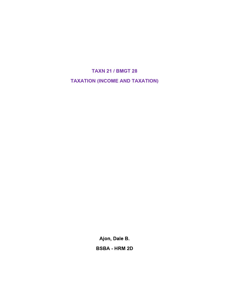 Taxn 21 | PDF | Income Tax | Taxes