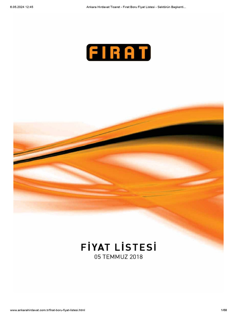 Ankara Hırdavat Ticaret - Fırat Boru Fiyat Listesi - Sektörün Başkenti ...