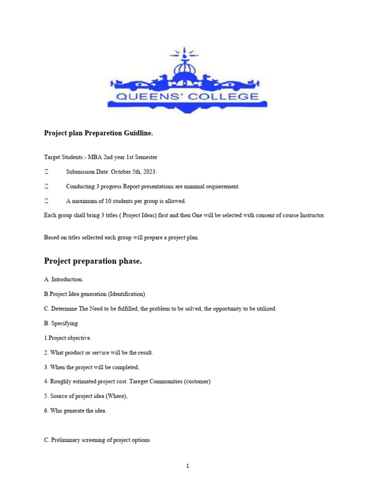 Project Proposal Preparetion Guidline | PDF | Demand | Discounted Cash Flow