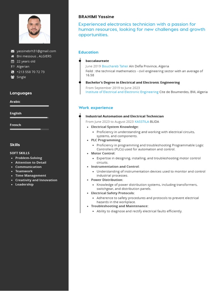 CV 2023-10-23 BRAHIMI Yassine | PDF | Electronics | Printed Circuit Board