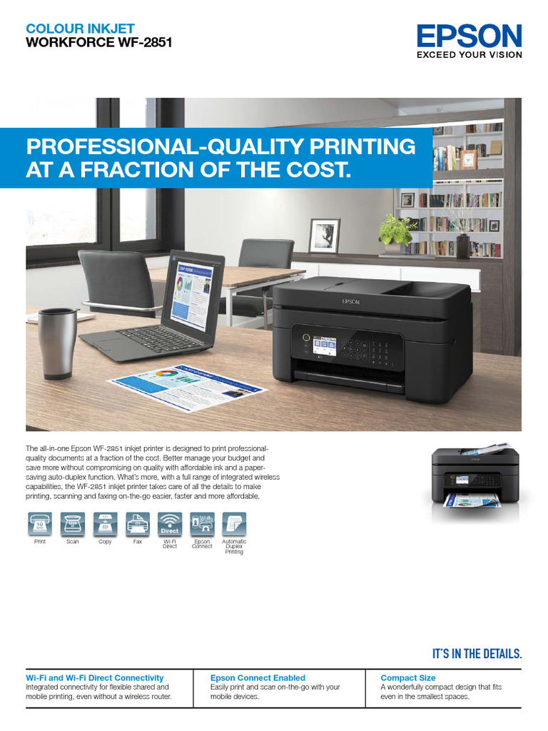 Epson WF-2851 July2019 | PDF | Image Scanner | Printer (Computing)