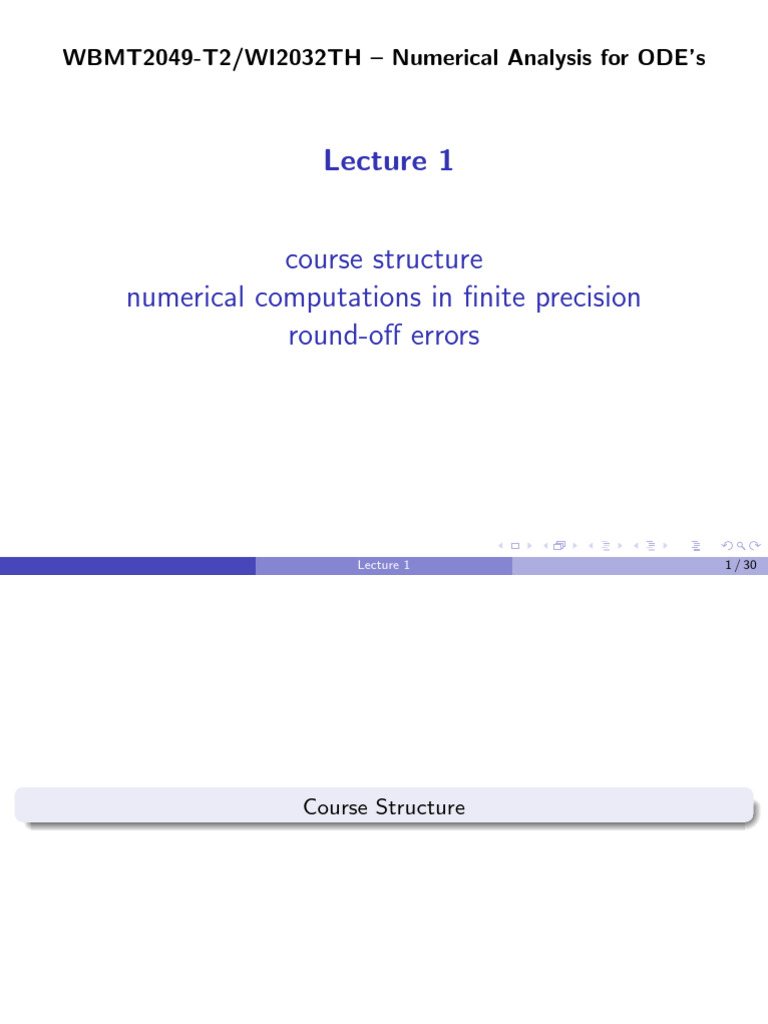WBMT2049-T2/WI2032TH - Numerical Analysis For ODE's | Download Free PDF ...