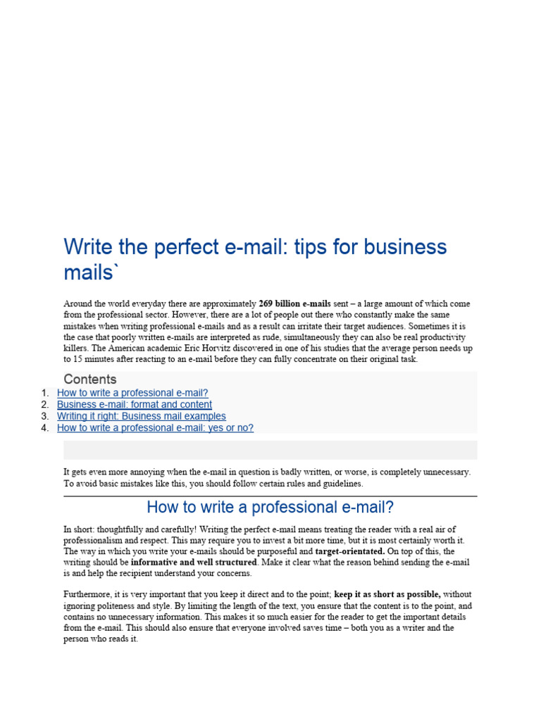 Tips for Writing Professional Emails | PDF | Madam