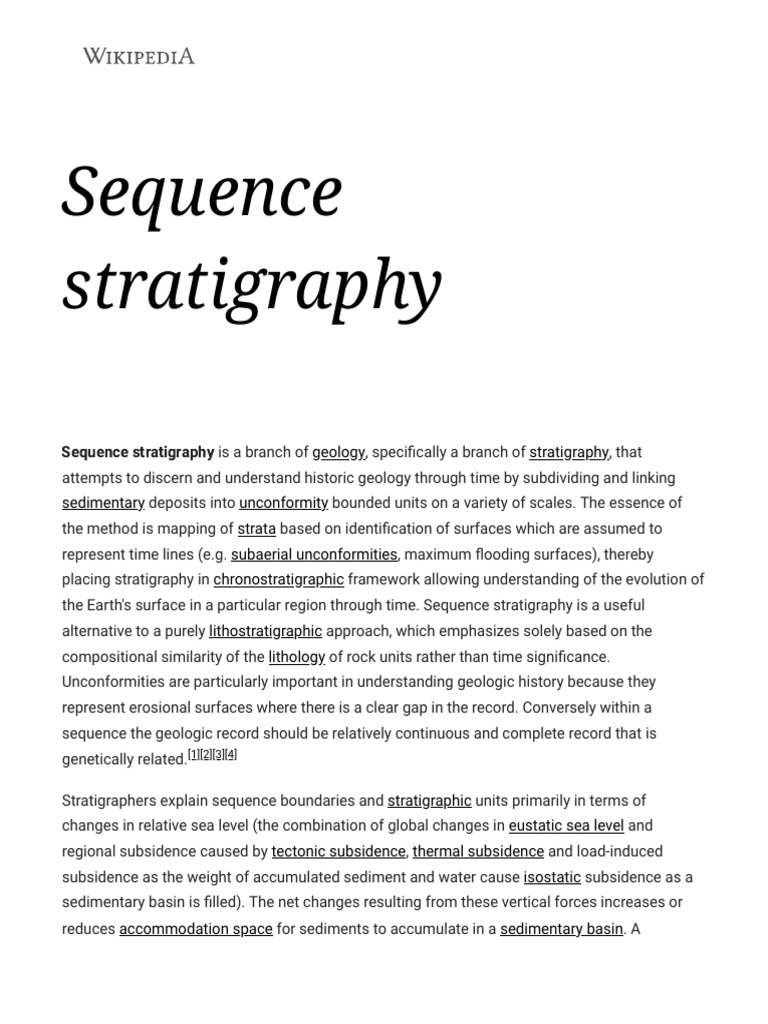 Sequence Stratigraphy - Wikipedia | PDF | Earth Sciences | Geology