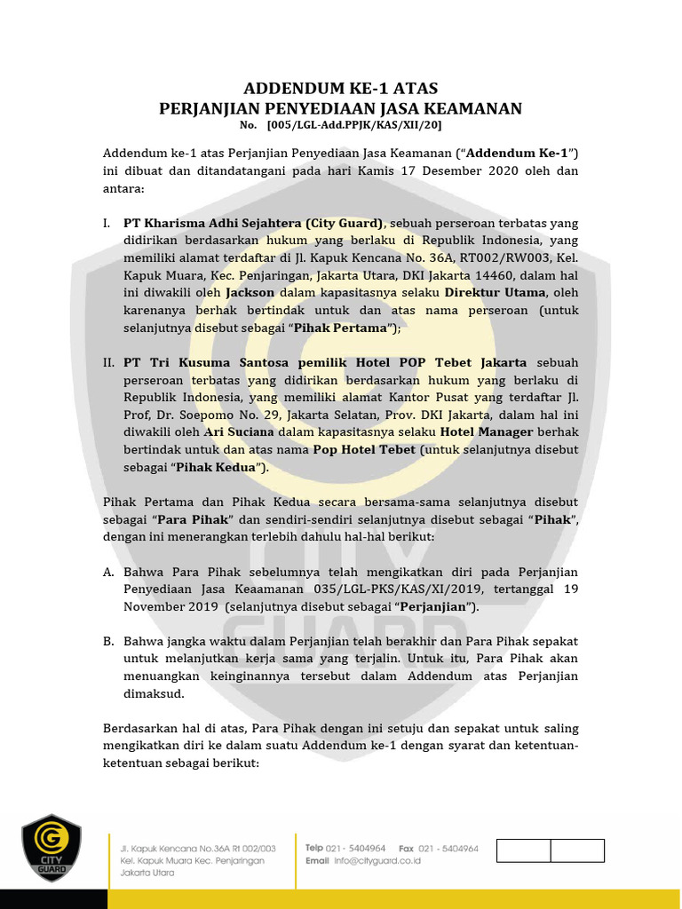 Addendum Pop Hotel Tebet | PDF | Teknologi & Rekayasa