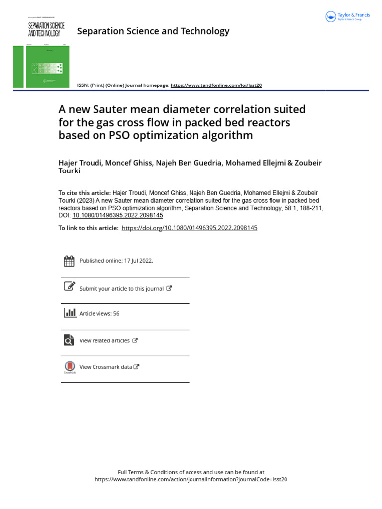 Separation Science and Technology 2022 | PDF | Liquids | Computational Fluid Dynamics